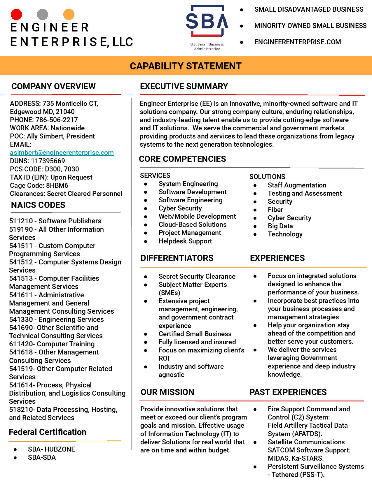design statement examples engineering